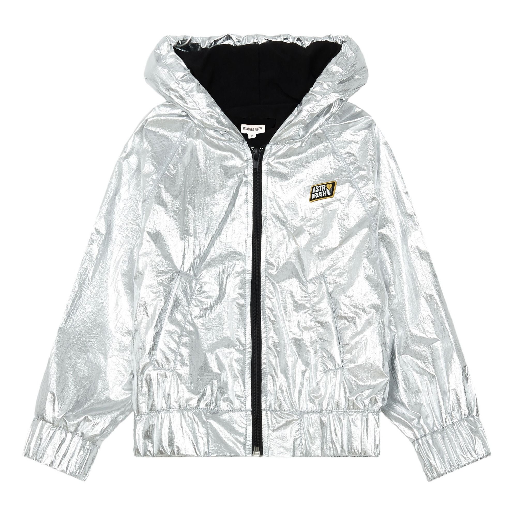 Shiny jacket with zip Silver Hundred Pieces Fashion Teen
