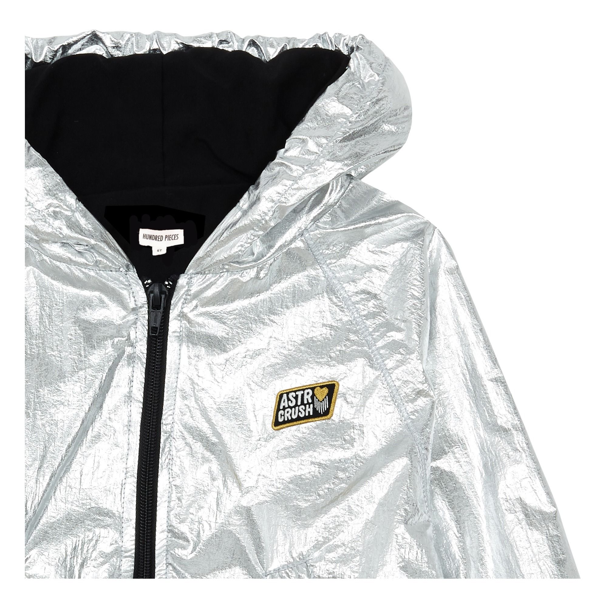 Shiny jacket with zip Silver Hundred Pieces Fashion Teen