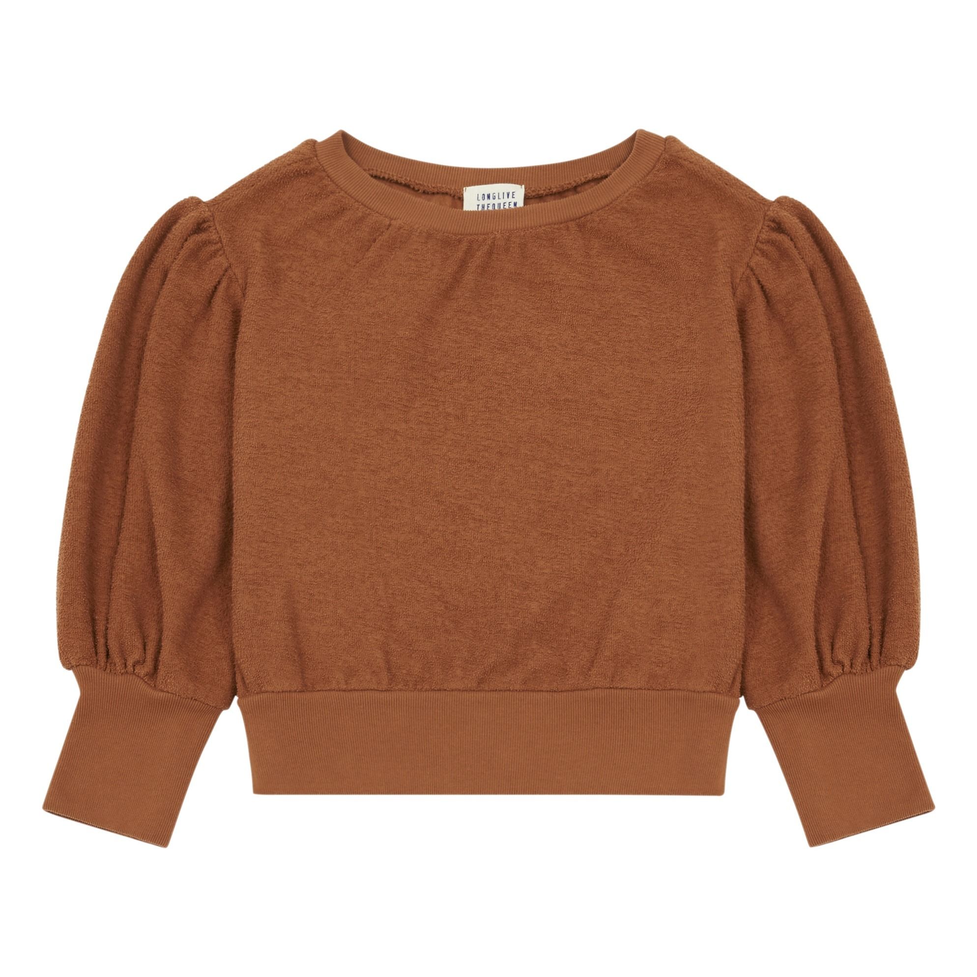 Organic cotton terry cloth sweatshirt Terracotta Longlivethequeen