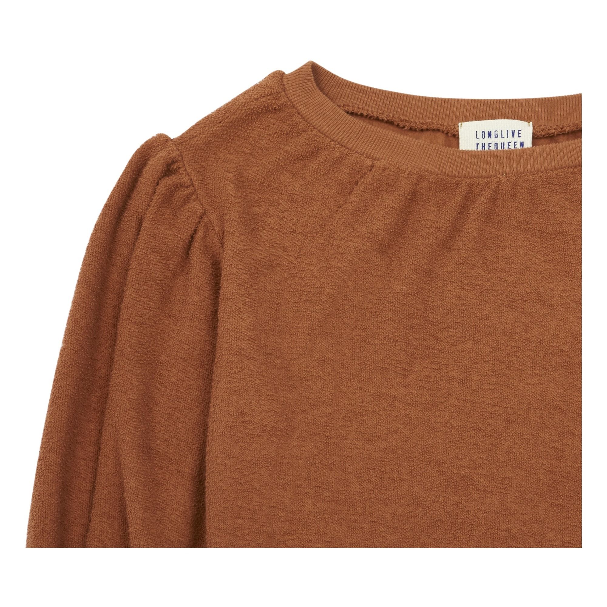 Organic cotton terry cloth sweatshirt Terracotta Longlivethequeen