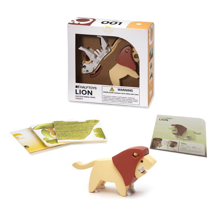 3D Lion Puzzle Yellow Half Toys Toys and Hobbies Children