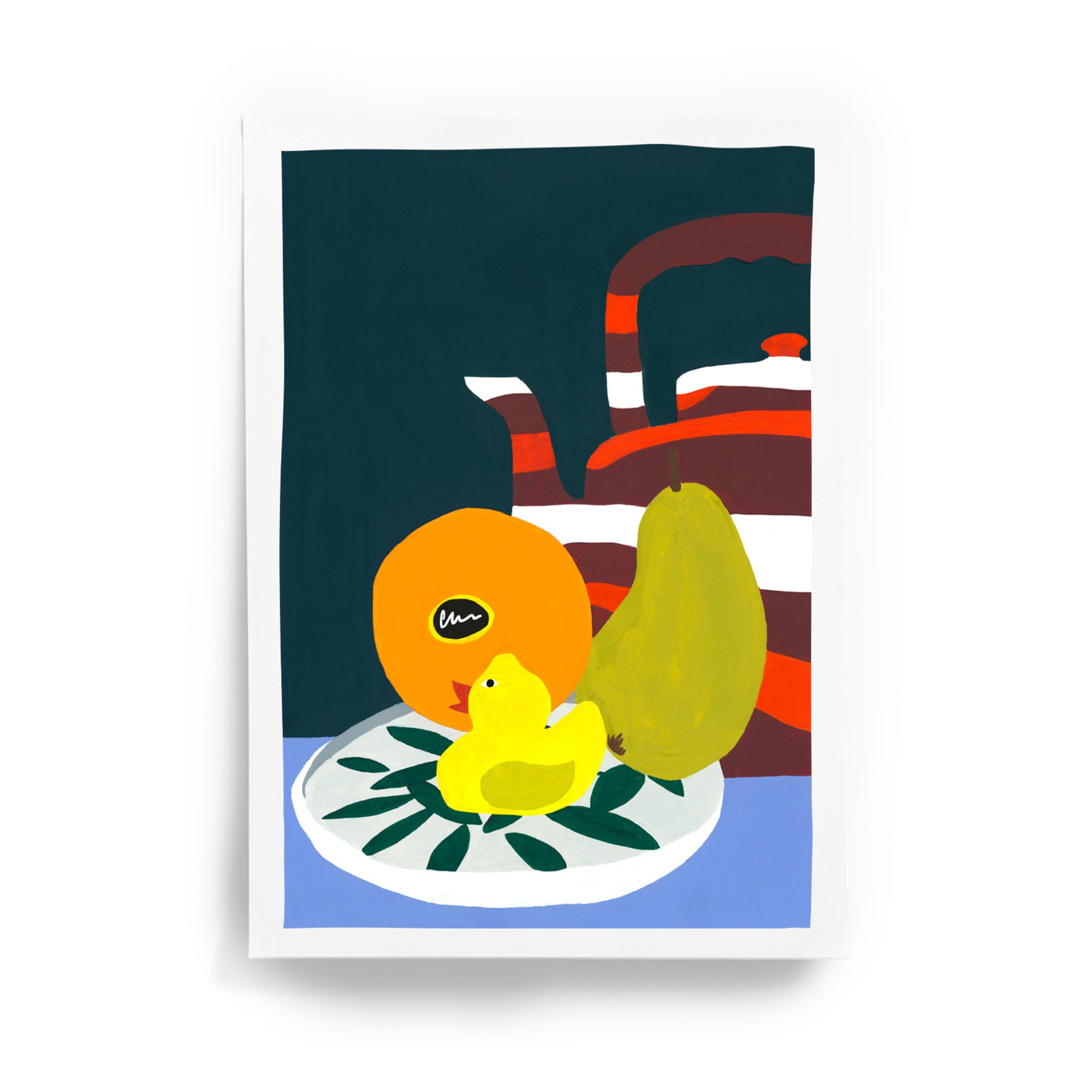 Still Life A4 Poster Blue Taxi Brousse Design Adult - Smallable