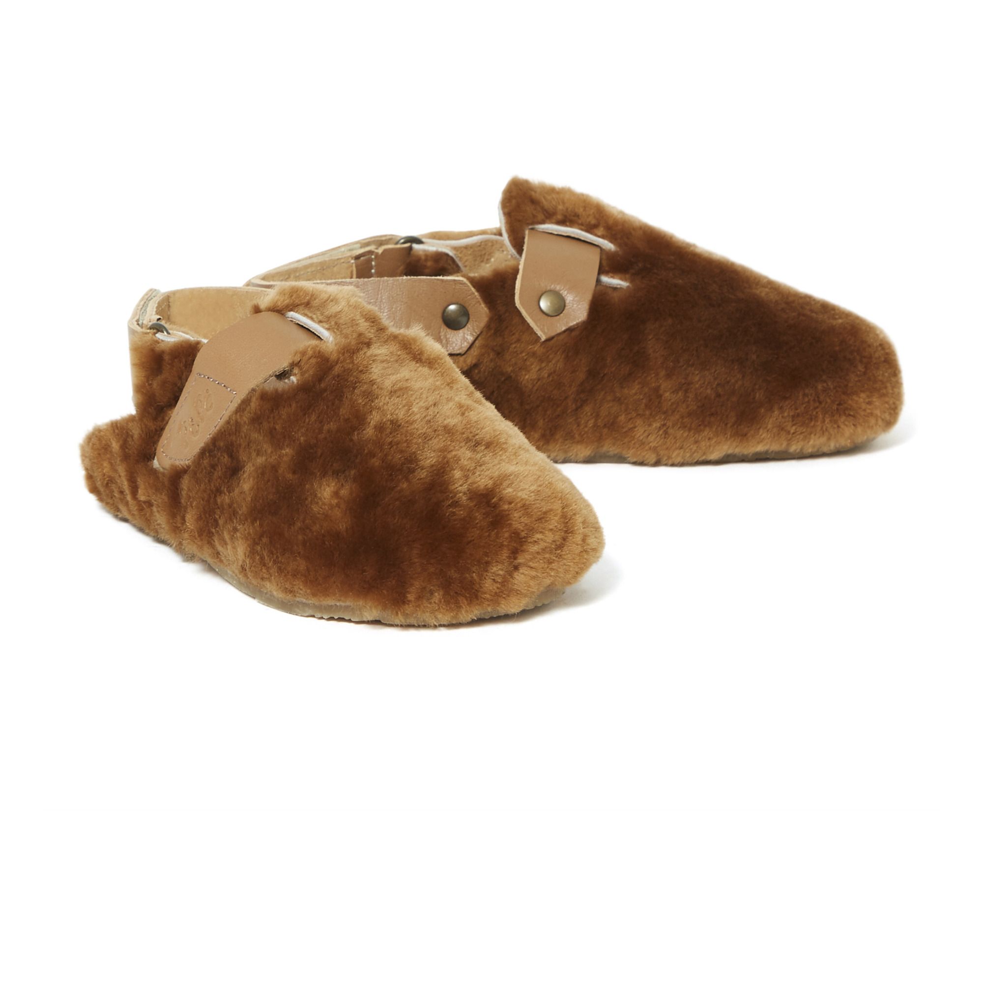 Faux Fur Clogs Camel Pèpè Shoes Children