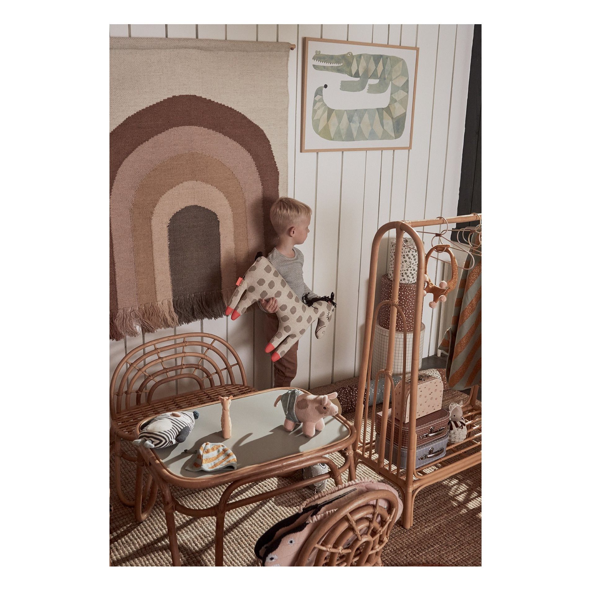 Rainbow Wool Wall Rug Oyoy Mini Design Children - Smallable