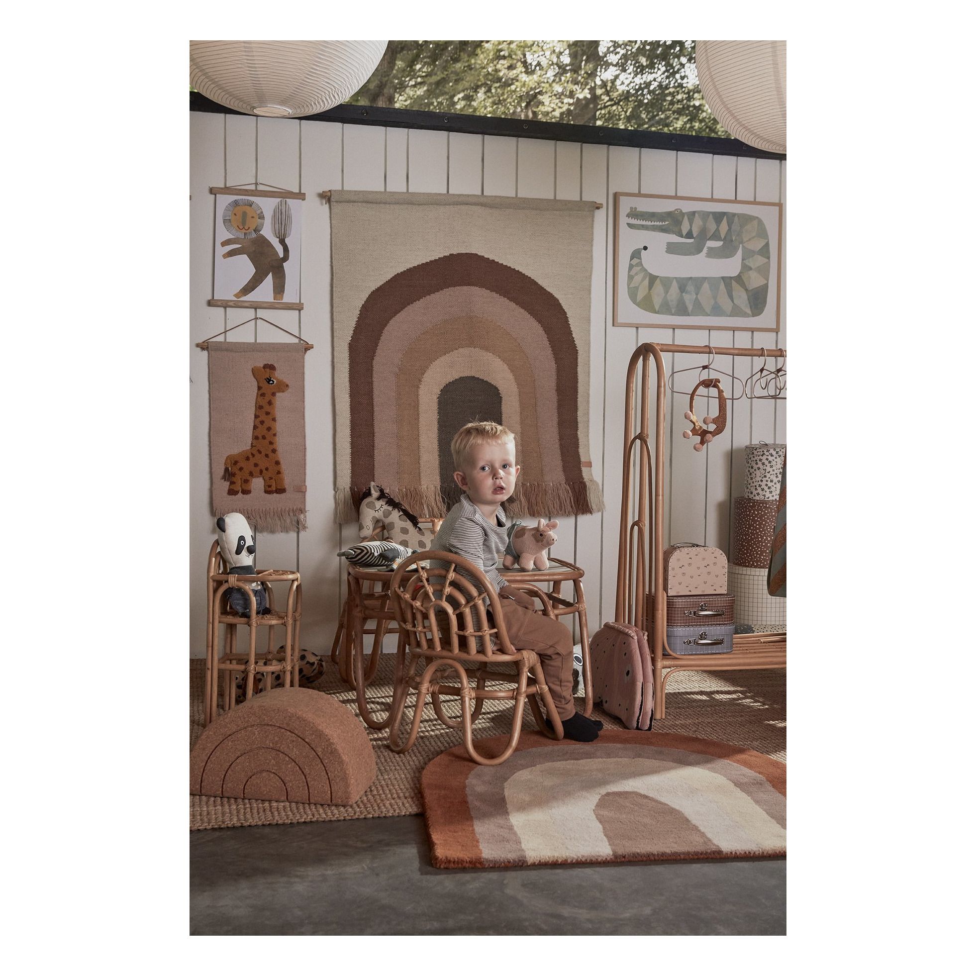 Rainbow Wool Wall Rug Oyoy Mini Design Children - Smallable