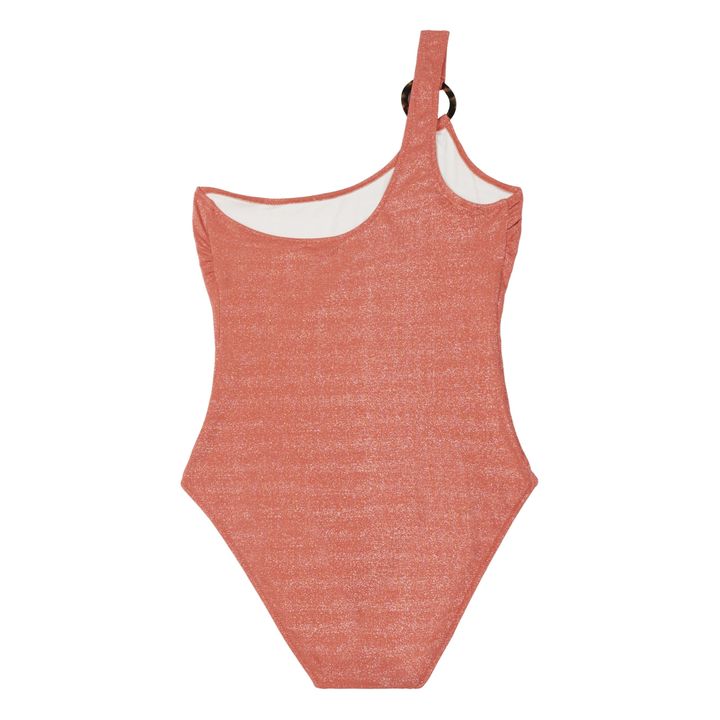Juliana One-piece Lurex Swimsuit Orange Solid & Striped Fashion