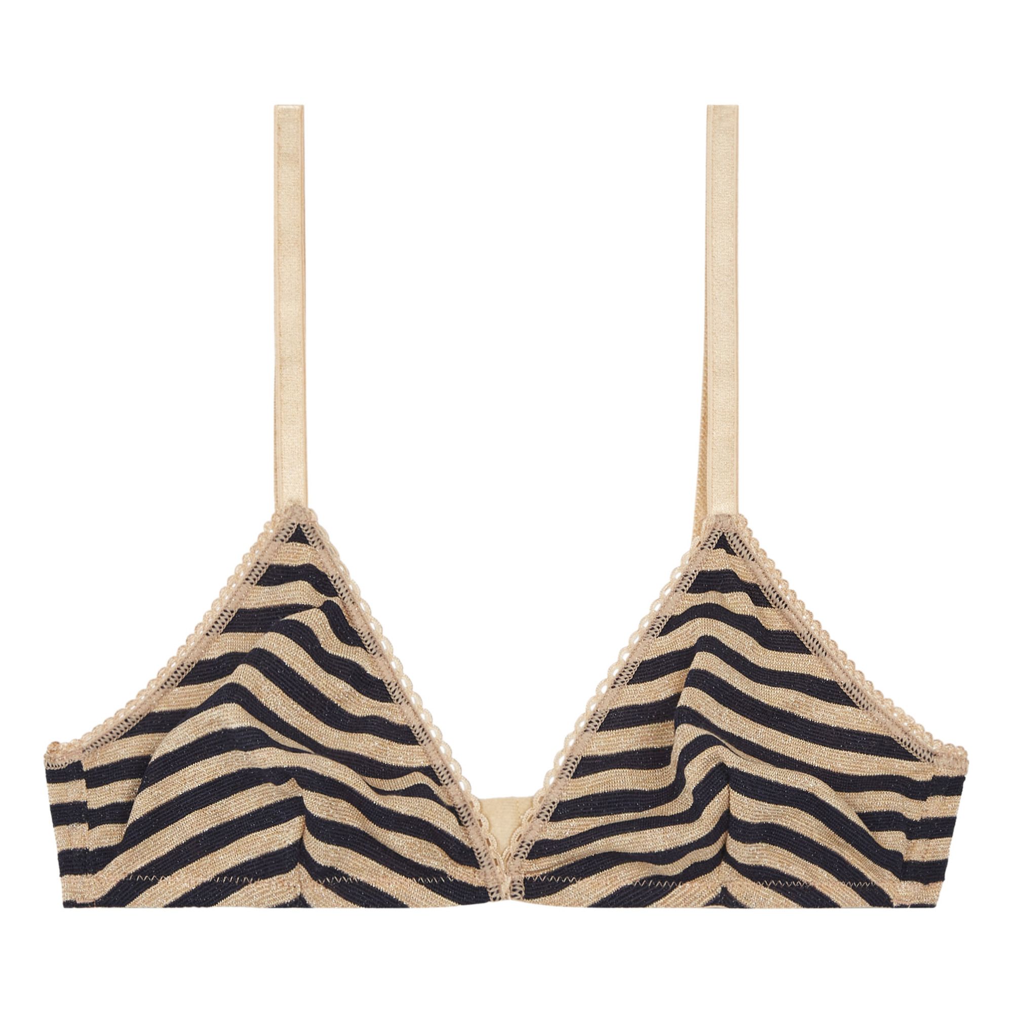 Momoni - Amethist Striped Lurex Bra - Powder | Smallable