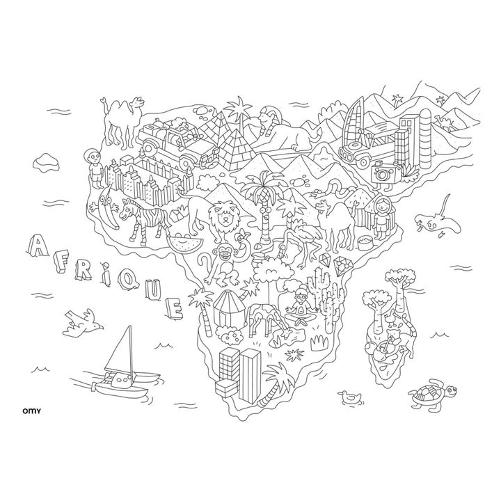 Atlas Colouring-in Place Mats - Set of 18 Omy Toys and Hobbies