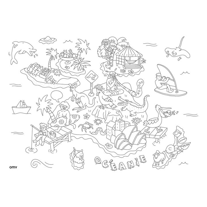 Atlas Colouring-in Place Mats - Set of 18 Omy Toys and Hobbies