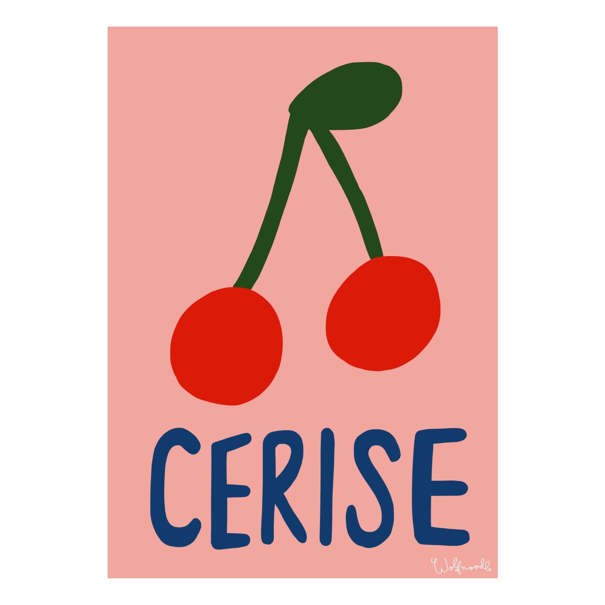Affiche Cerise Wolfnoodle Design Enfant