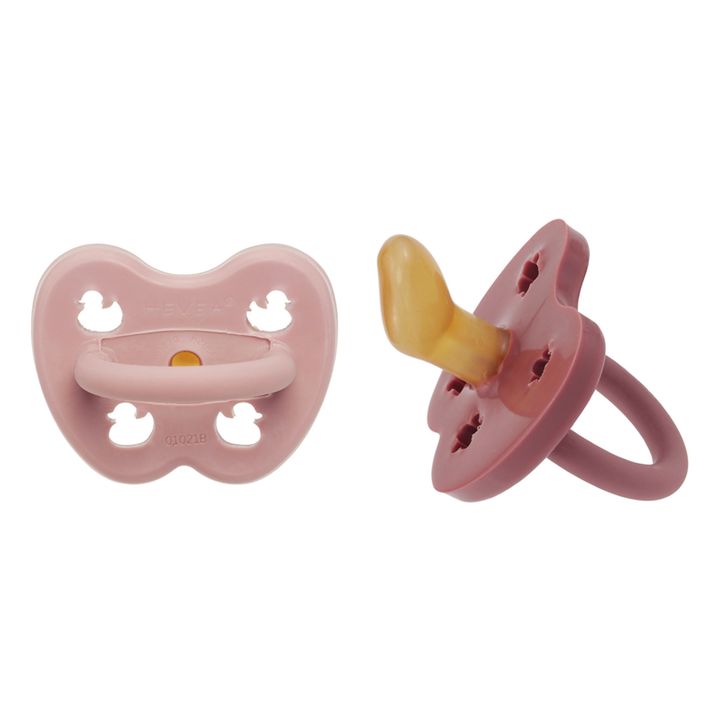 Hevea - Natural Rubber Orthodontic Dummies - Set of 2 - Pink | Smallable