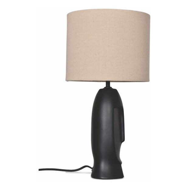 Ceramic Face Table Lamp Black Opjet Design Adult - Smallable