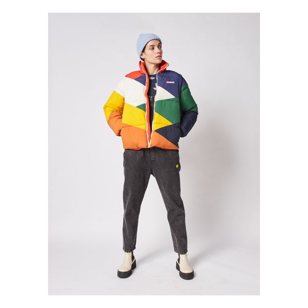 Recycled Material Colourblock Down Jacket - Women's Collection - Blue ...