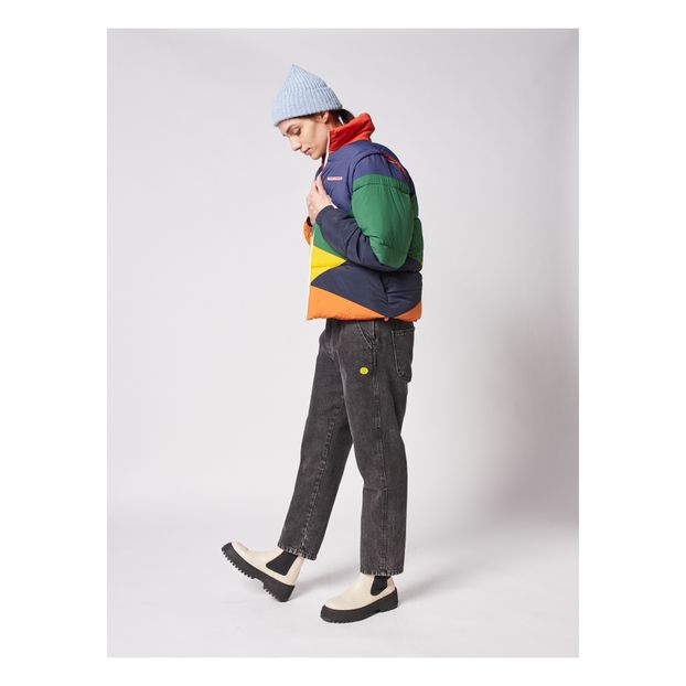 Recycled Material Colourblock Down Jacket - Women's Collection - Blue ...