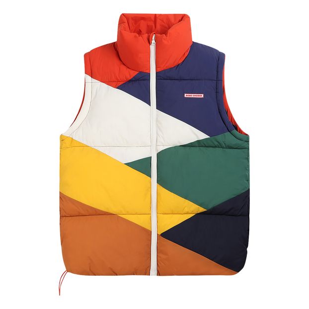 Recycled Material Colourblock Down Jacket - Women's Collection - Blue ...