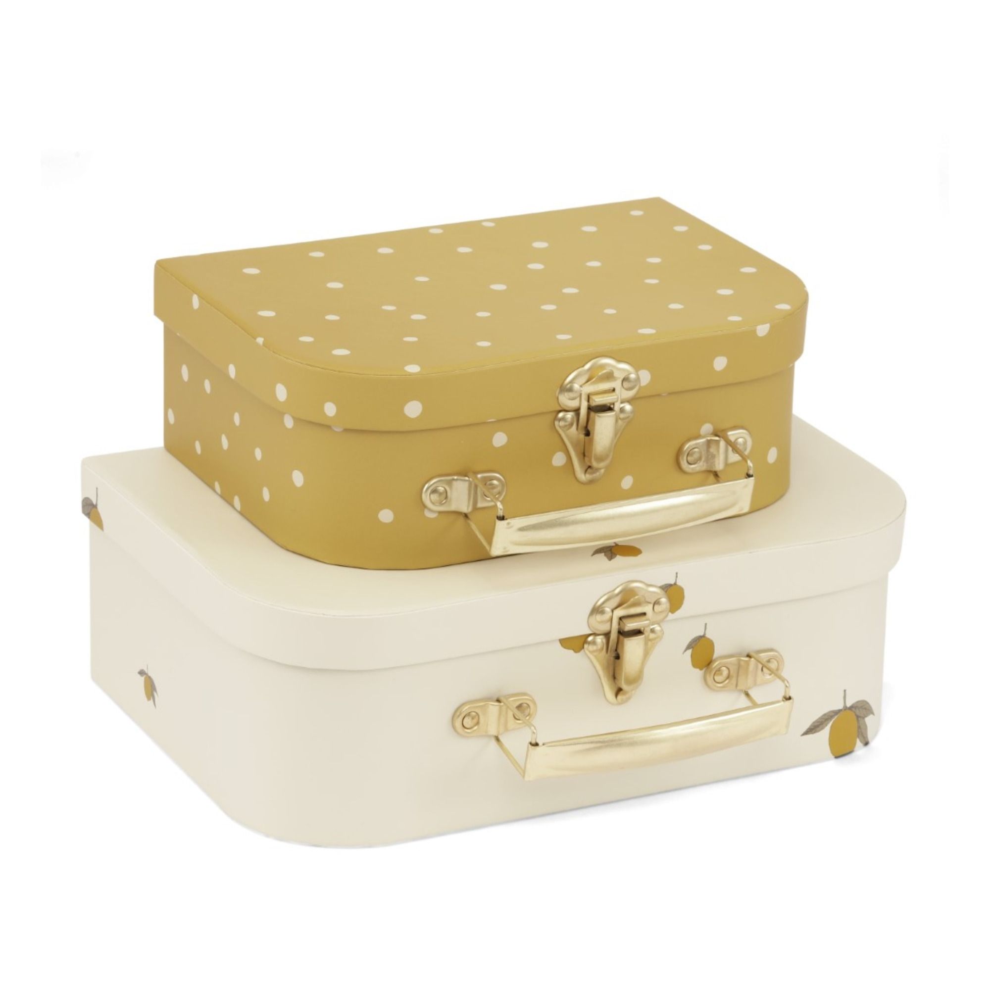 Small FSC Cardboard Suitcases - Set of 2 Lemon yellow Konges Slojd ...