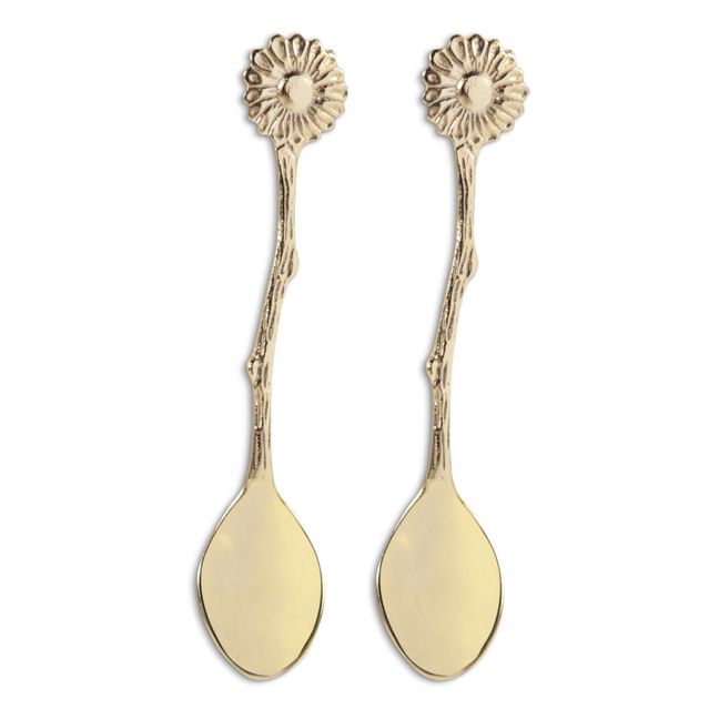 Shell Spoons - Set of 4 Gold Rice Design Adult - Smallable