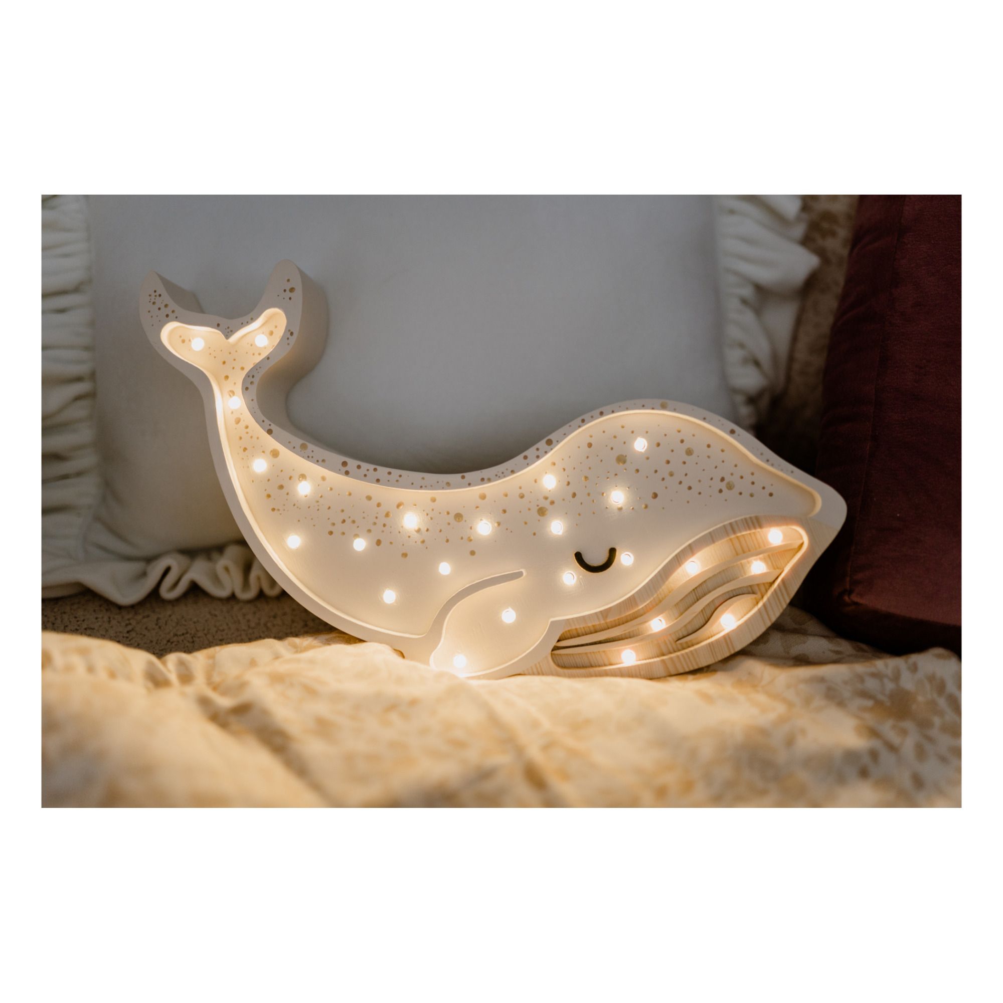 Whale Table Lamp Cream Little Lights Design Children