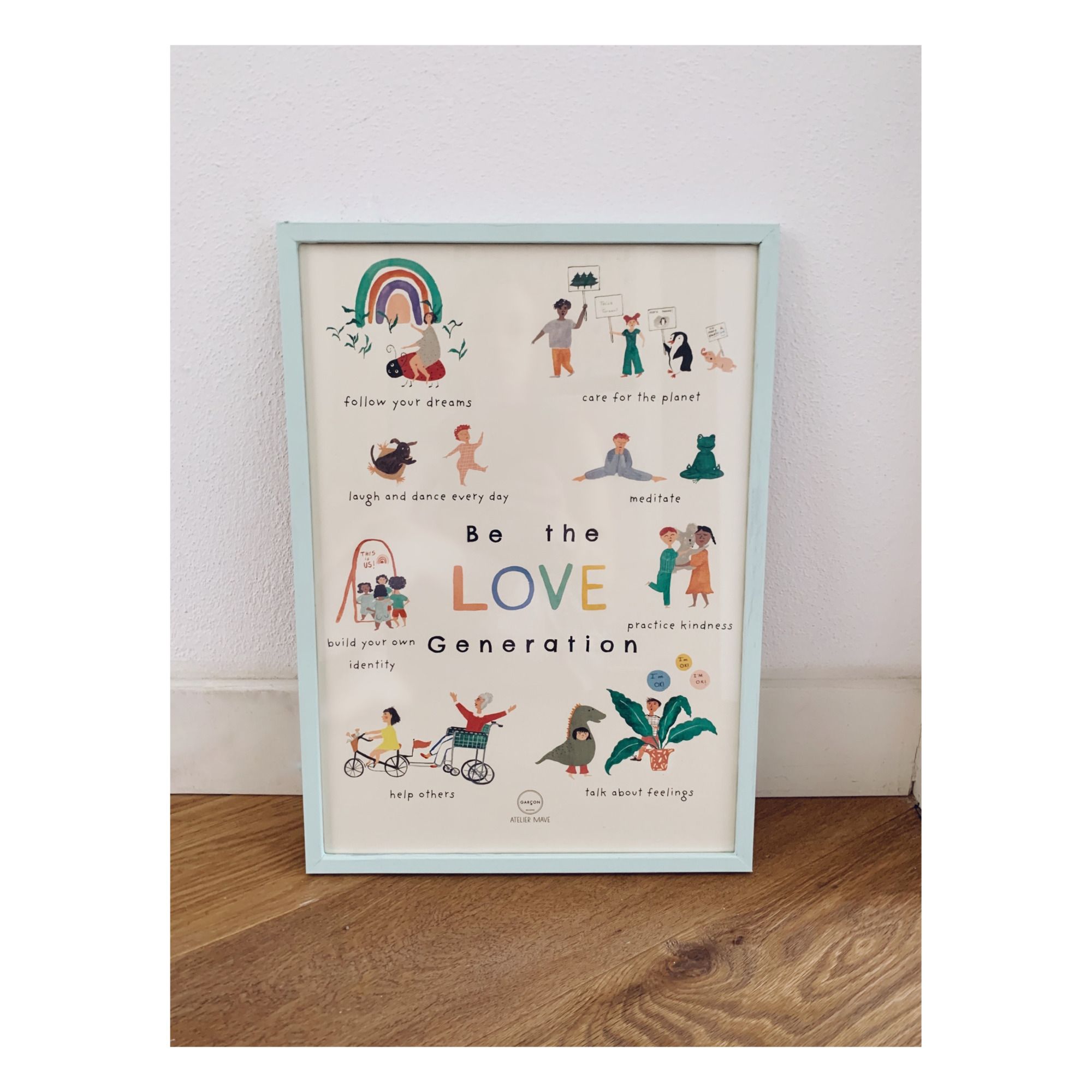 Affiche Be the Love Generation - EN Garçon Milano Design Enfant - Smallable