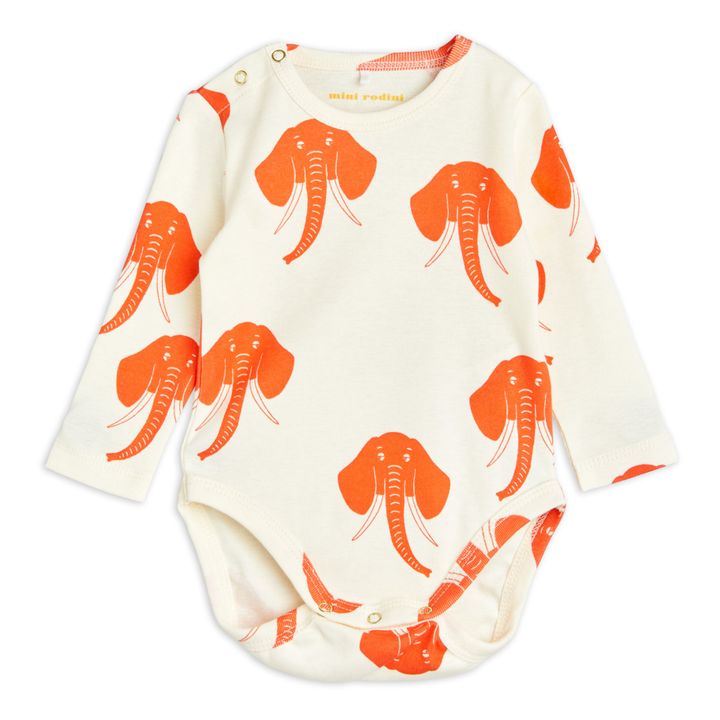 Body Coton Bio Eléphants Orange Mini Rodini Mode Bébé