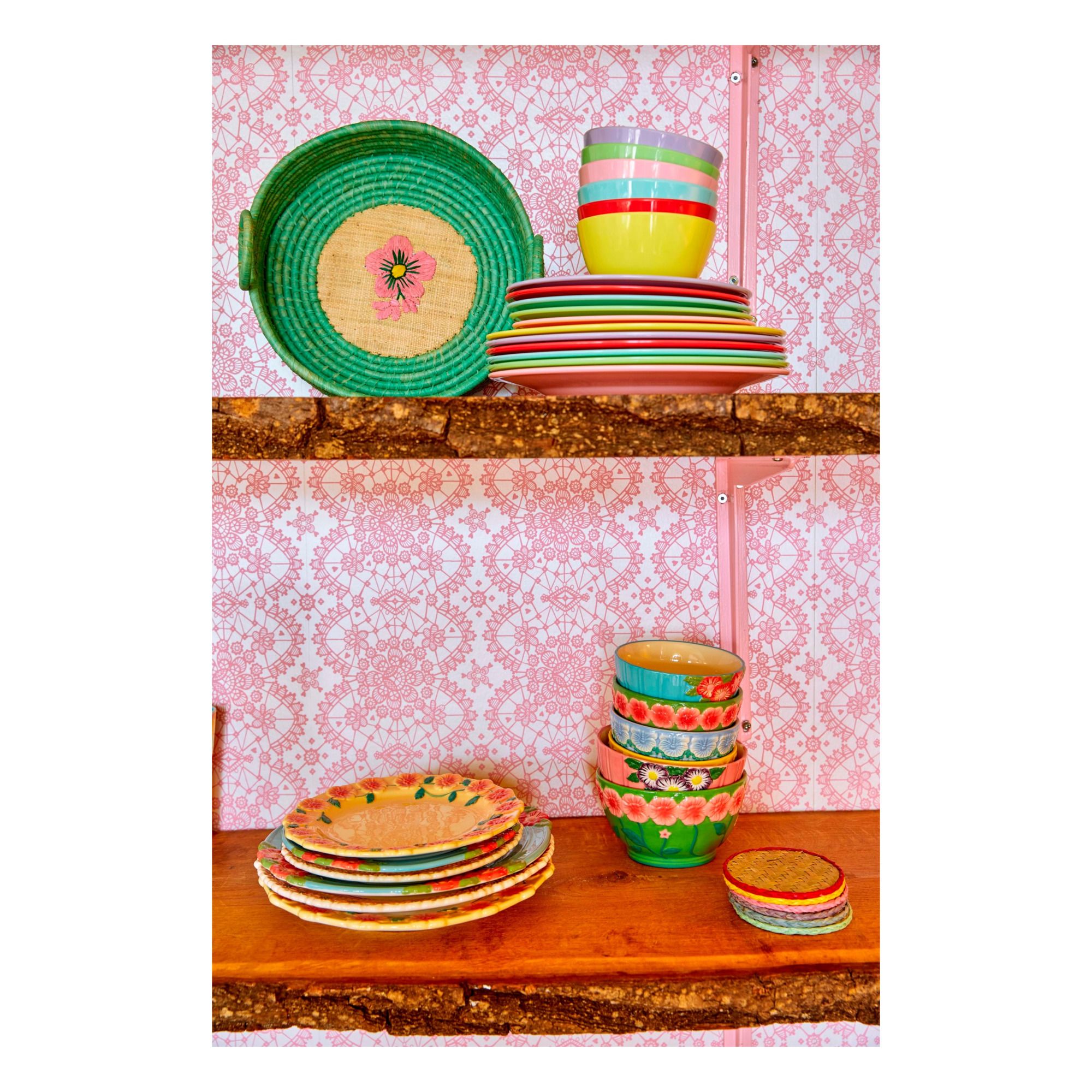 Plates - Set of 6 Rice Design Children, Adult - Smallable