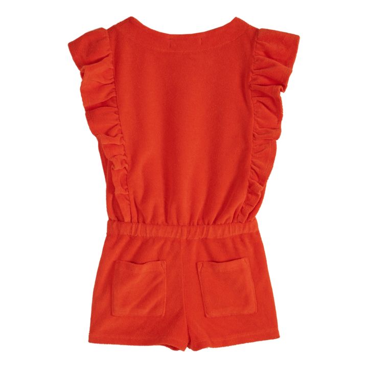 Emile et Ida - Terry Cloth Frill Playsuit - Red | Smallable