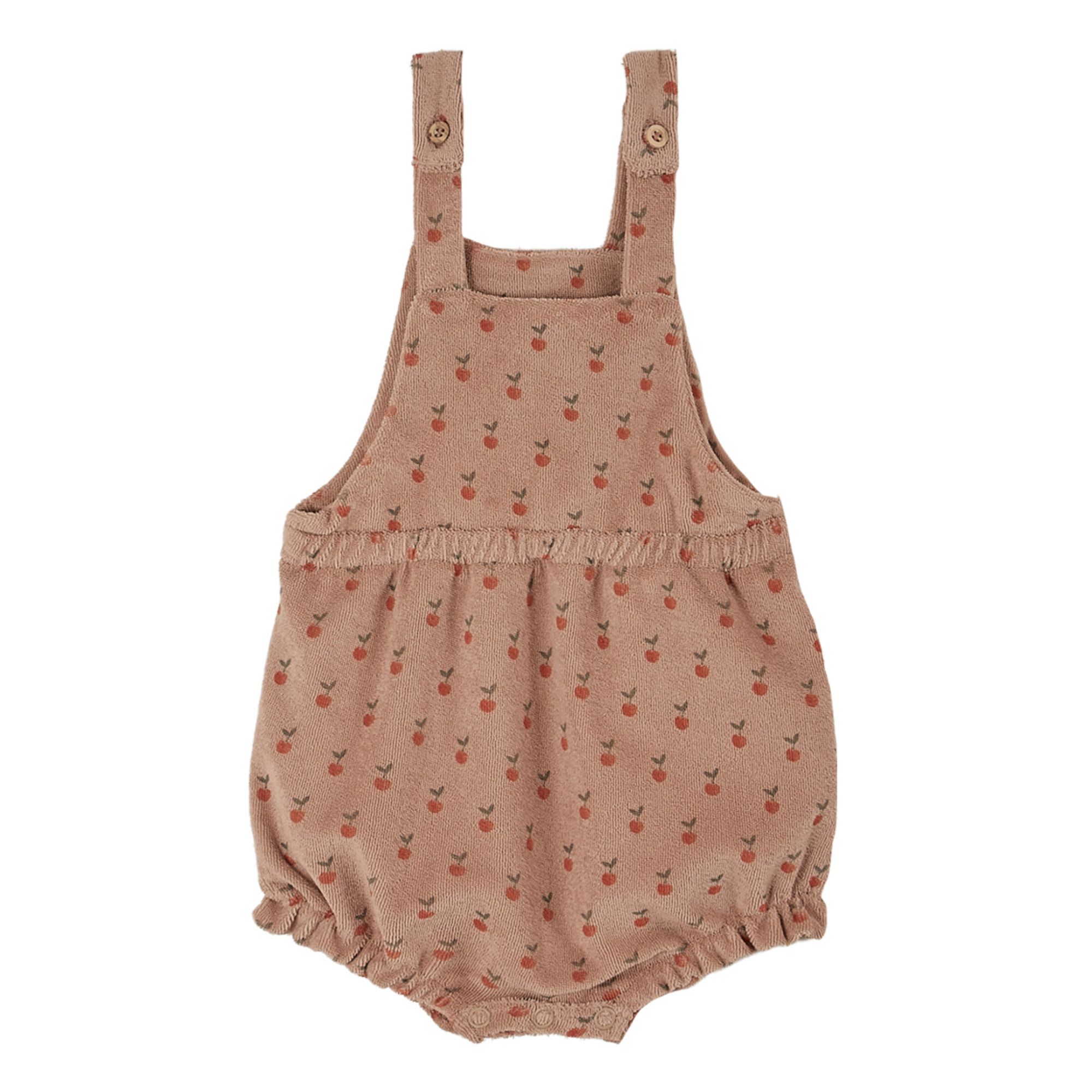 Terry Cloth Apple Romper Dusty Pink Emile et Ida Fashion Baby