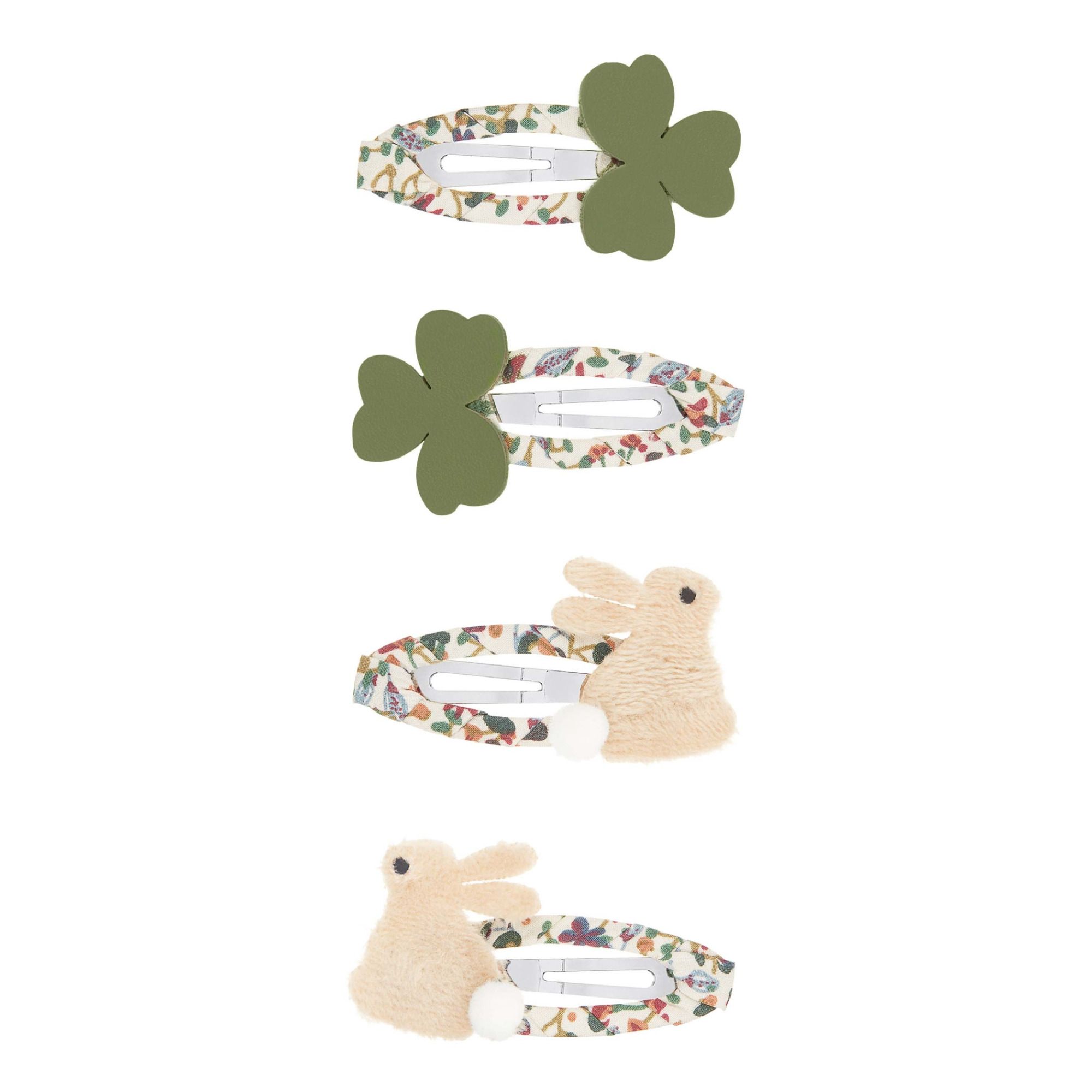 Mimi & Lula - Clover and Rabbit Hair Clips - Beige | Smallable