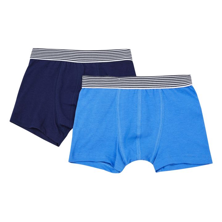 Petit Bateau - Plain Boxers - Set of 2 - Blue | Smallable