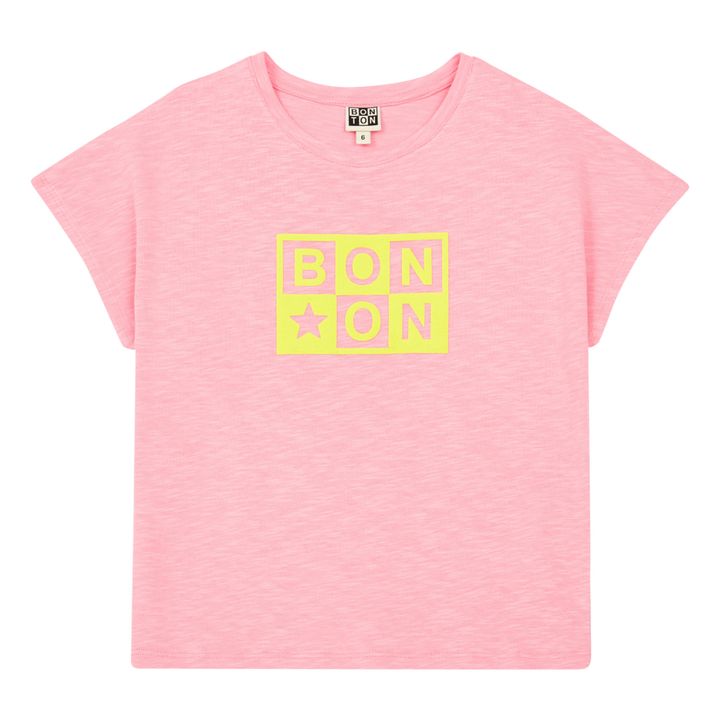 Bonton - T-Shirt Coton Bio Logo - Rose | Smallable