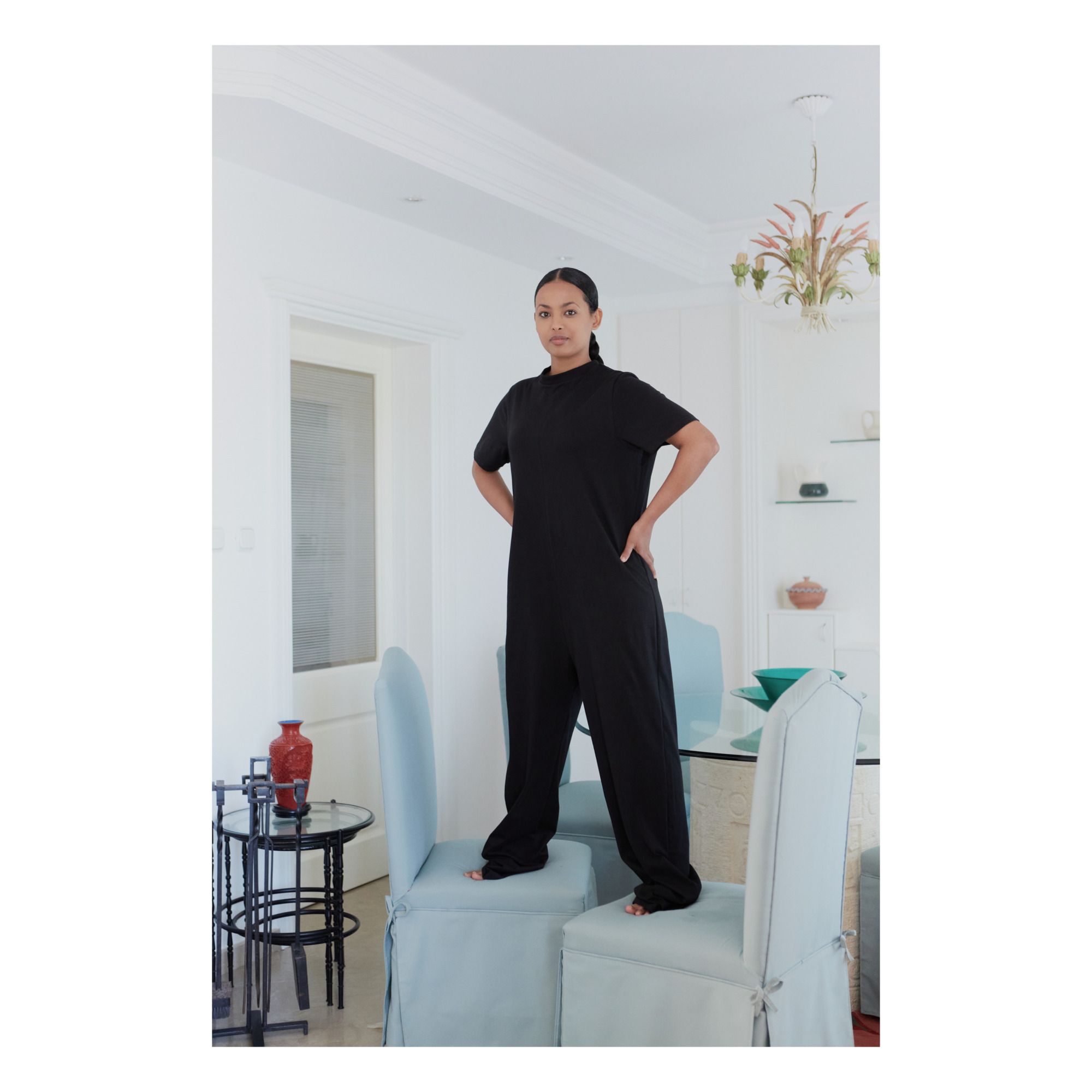 Organic Cotton Jumpsuit Black Signe Fashion Adult