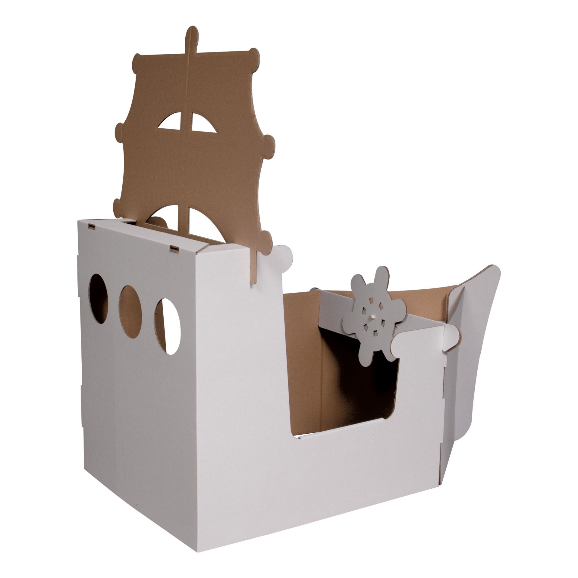 Cardboard Pirate Ship Playhouse