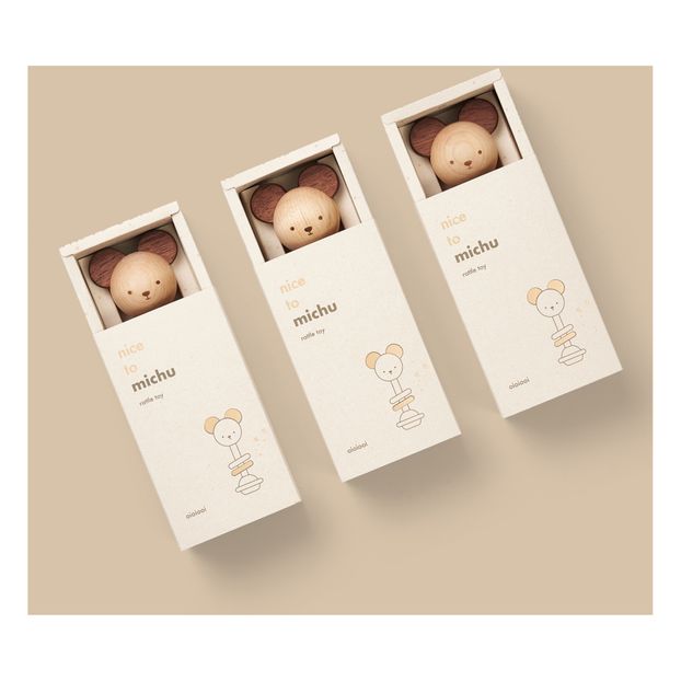 Wooden Rattle OIOIOOI Toys and Hobbies Baby