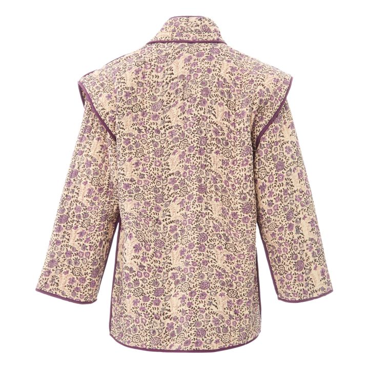 Tempura Floral Print Quilted Jacket Purple Laurence Bras Fashion Adult
