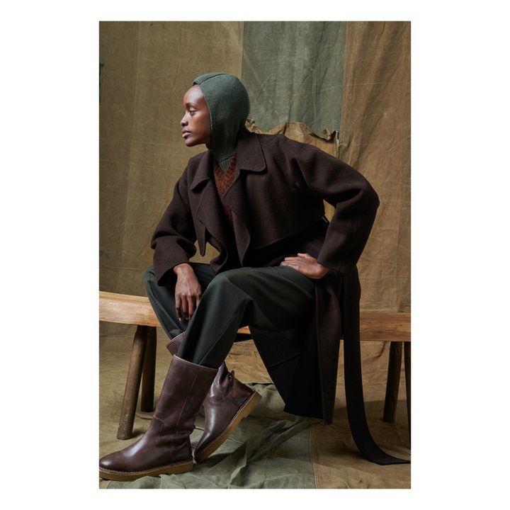 Soeur - Stalingrad Double-Faced Woollen Belted Coat - Brown | Smallable