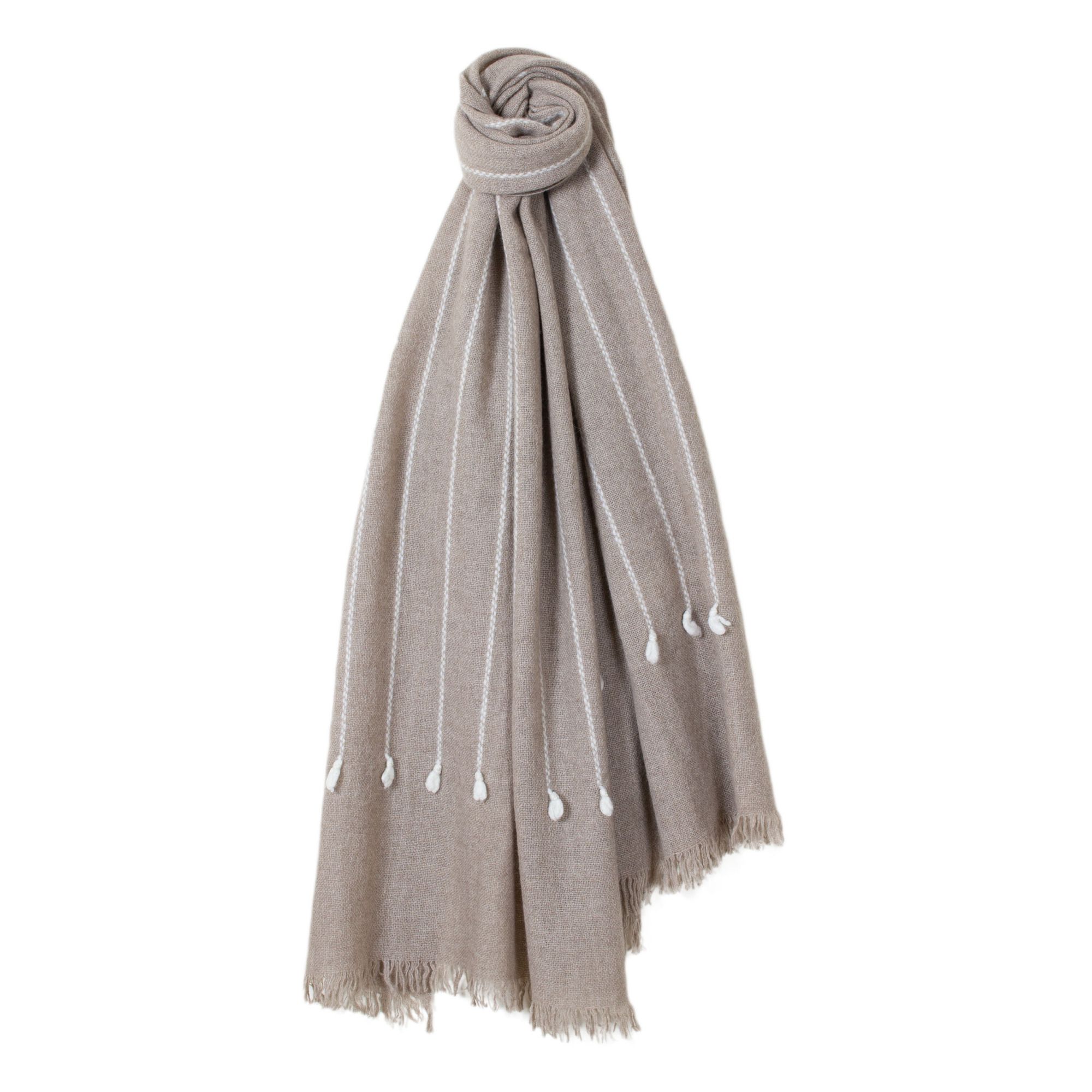 Seedling Cashmere Scarf Taupe grey Oats & Rice Fashion Adult