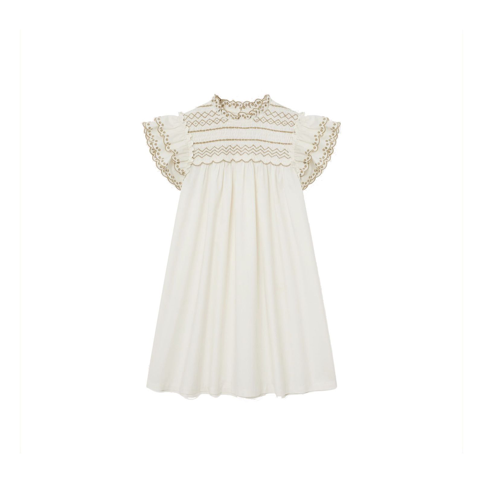 Bonpoint - Robe Brodée Bijou - Ecru | Smallable