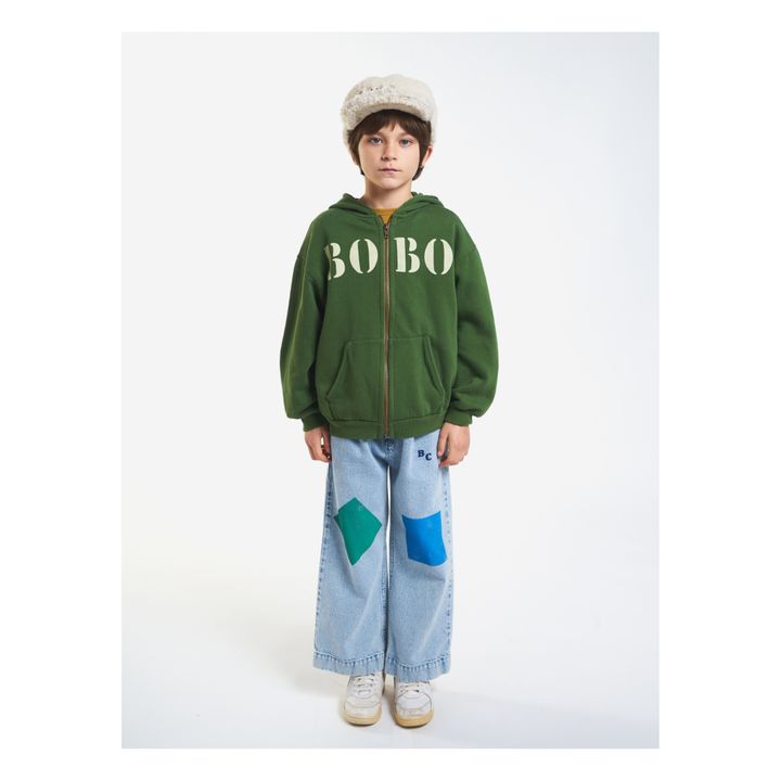 Bobo Choses - Organic Cotton Bobo Zip-Up Hoodie - Green | Smallable