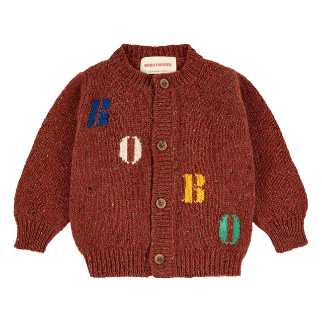 Organic Cotton Knitted Cardigan Rust The Simple Folk Fashion Baby, Children