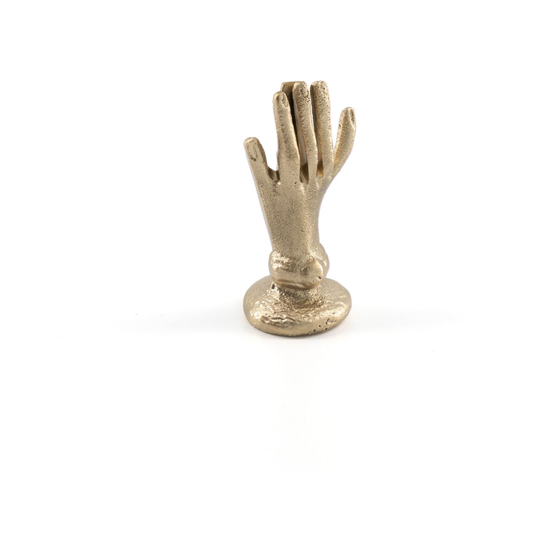 Jana Hand Matte Brass Card Holder Gold Doing Goods Design Adult