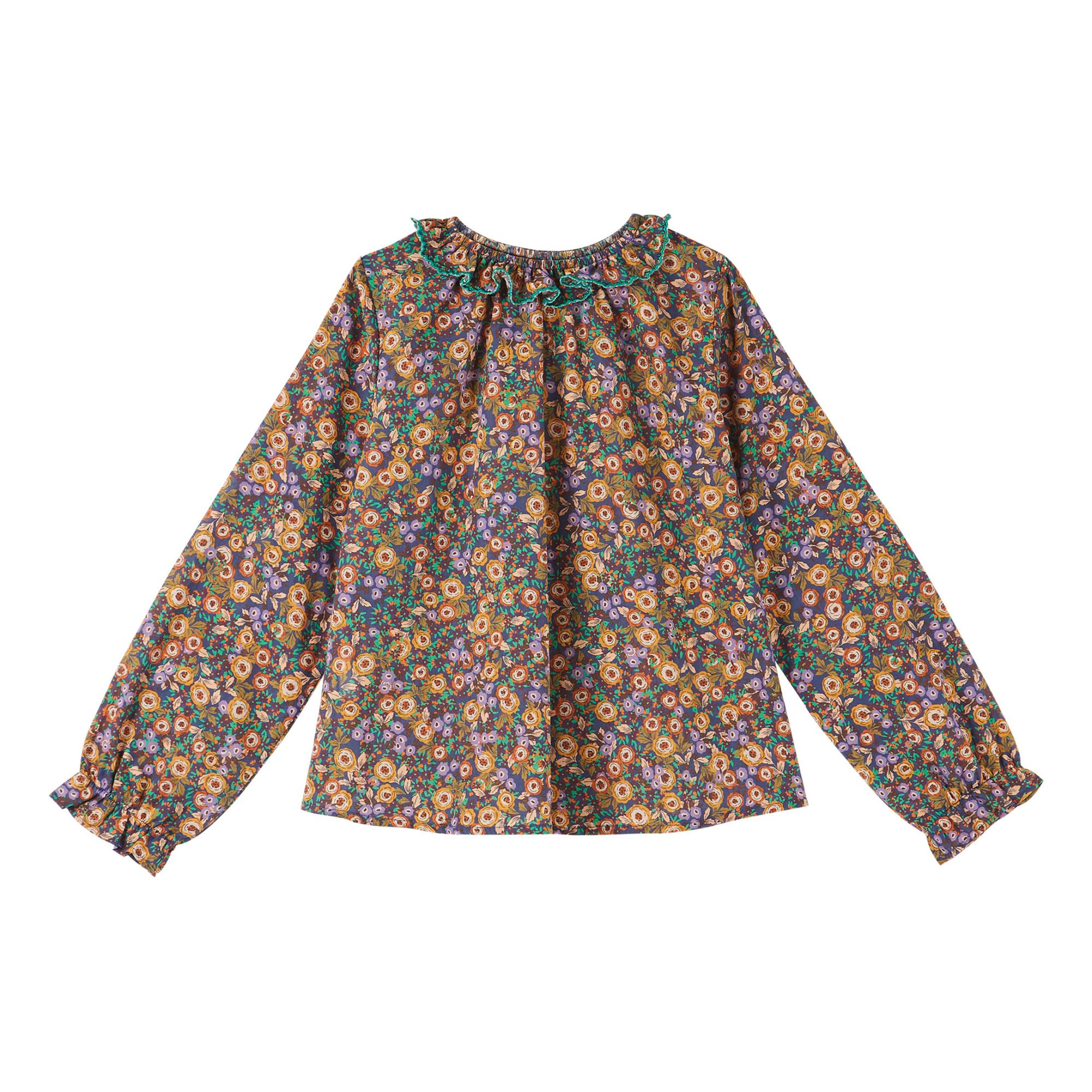 Emile et Ida - Ruffle Collar Floral Blouse - Caramel | Smallable
