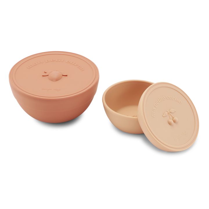 Silicone Snack Containers - Set of 2 Pink Konges Slojd Design Children