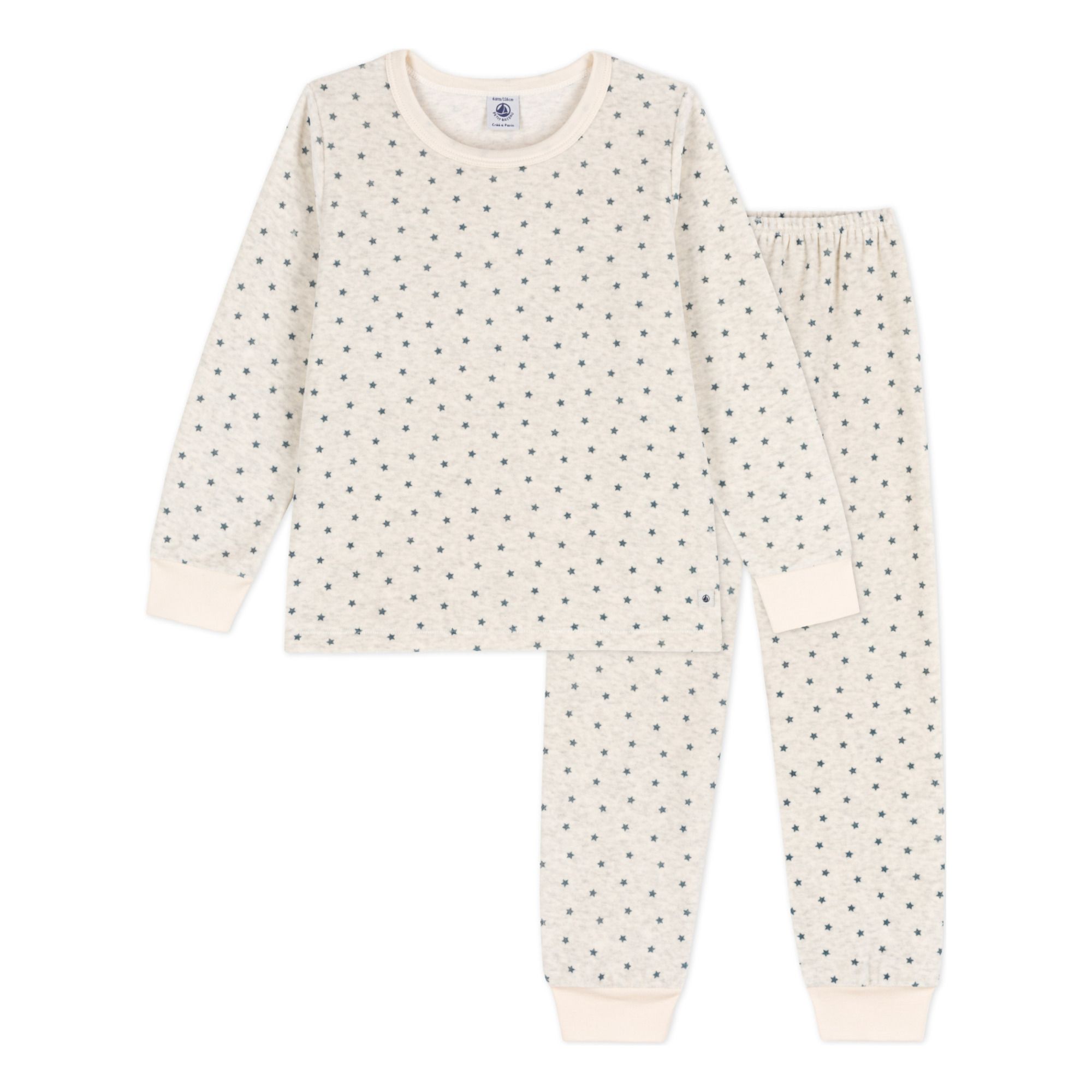 Cliff Recycled Velour Pyjamas Light grey Petit Bateau Fashion Children