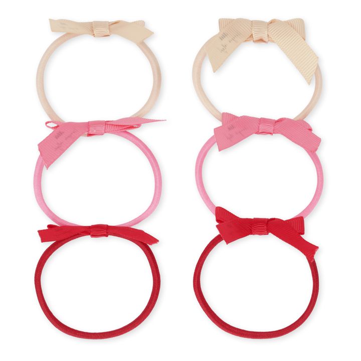 Konges Sløjd - Bow Hair Elastics - Set of 6 - Pink | Smallable