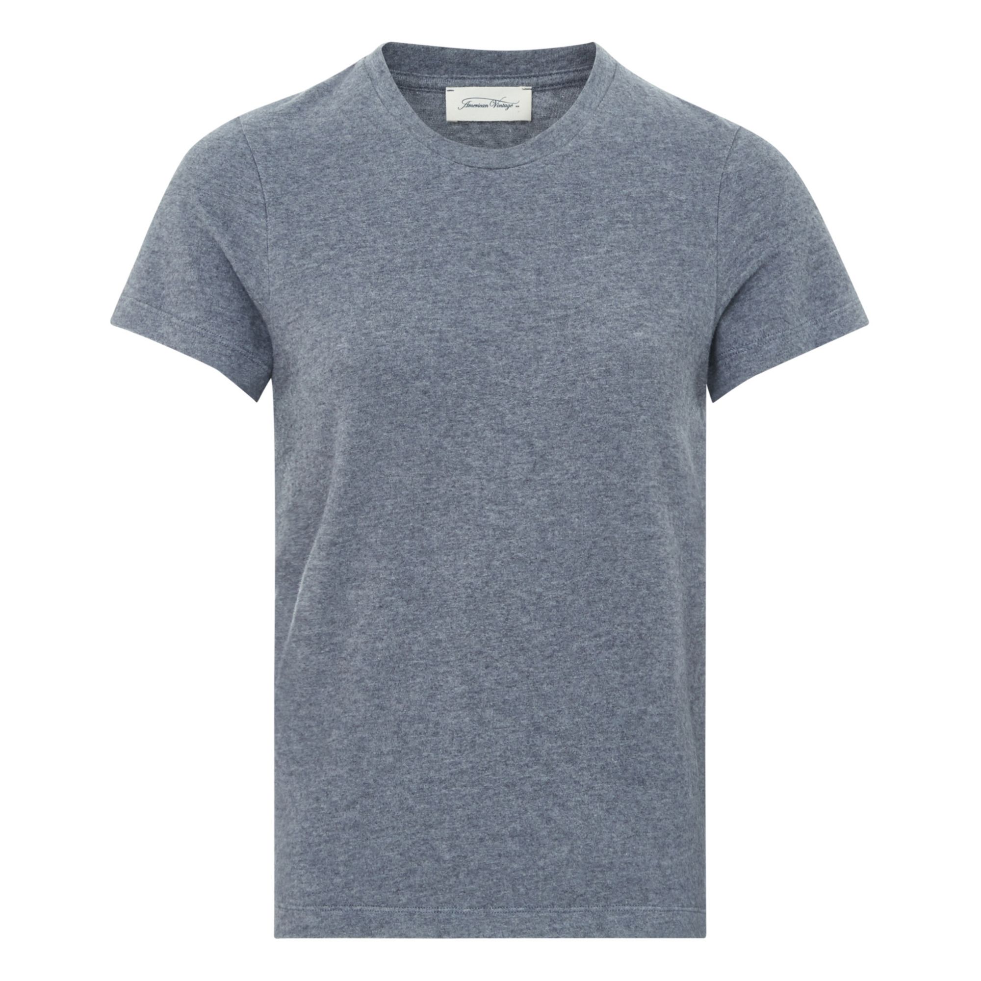 American Vintage - Ypawood Crew Neck T-shirt - Marled charcoal grey ...