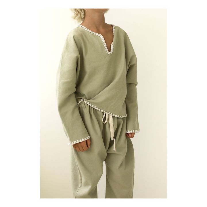 Pantalon Coton Bio Valan Sauge Yoli & Otis Mode Enfant