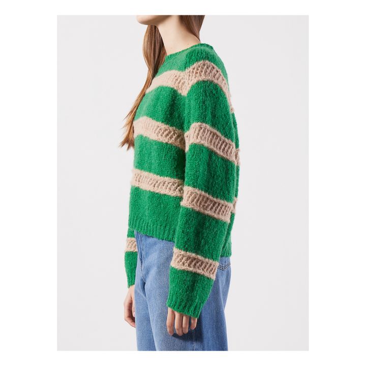 Bellerose - Pull Roft Rayure - Collection Femme - - Vert | Smallable