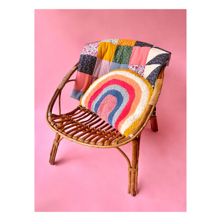 Coussin Arc-en-ciel Chaumière Oiseau Design Enfant