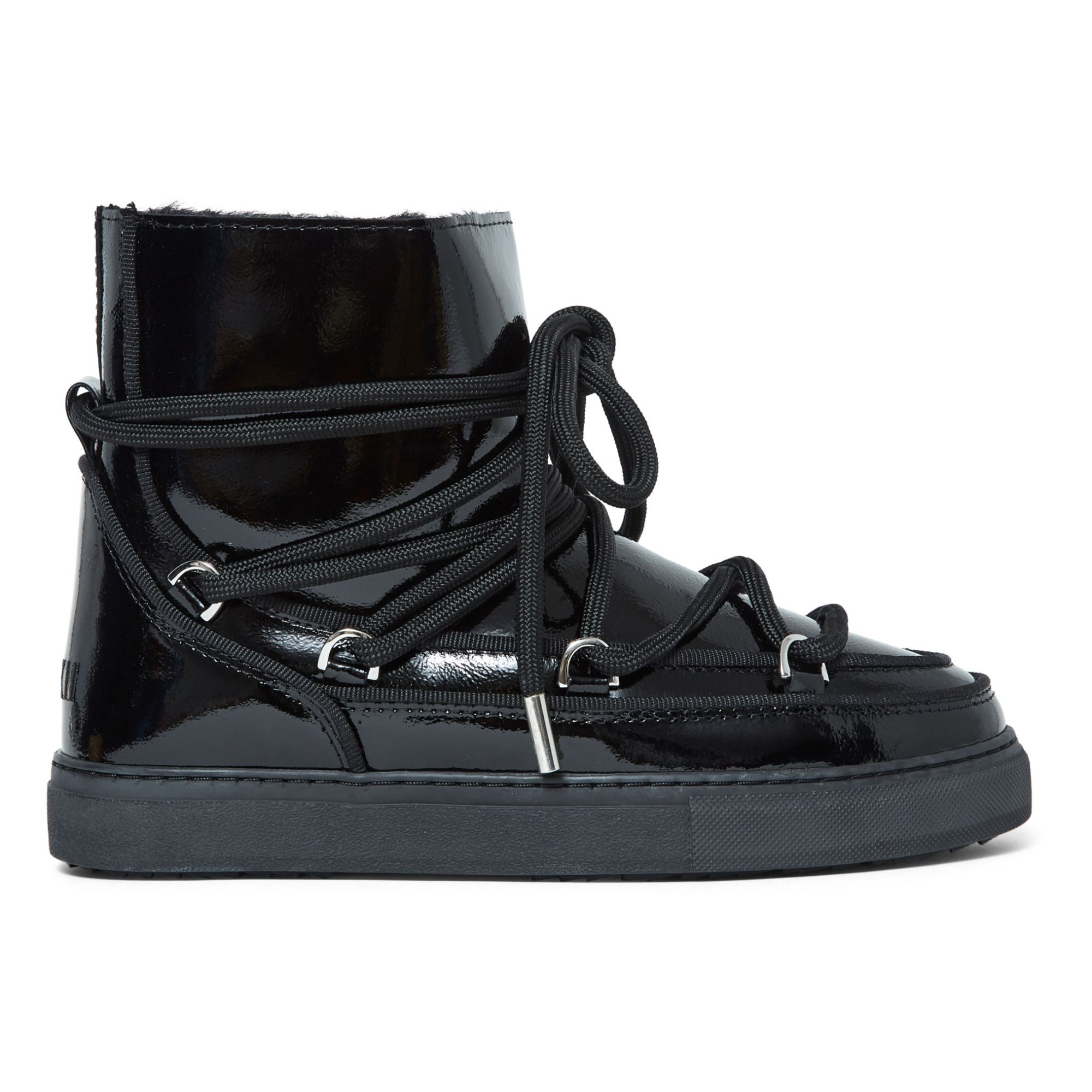 Full Leather Fur-Lined Boots Black Inuikii Shoes Adult