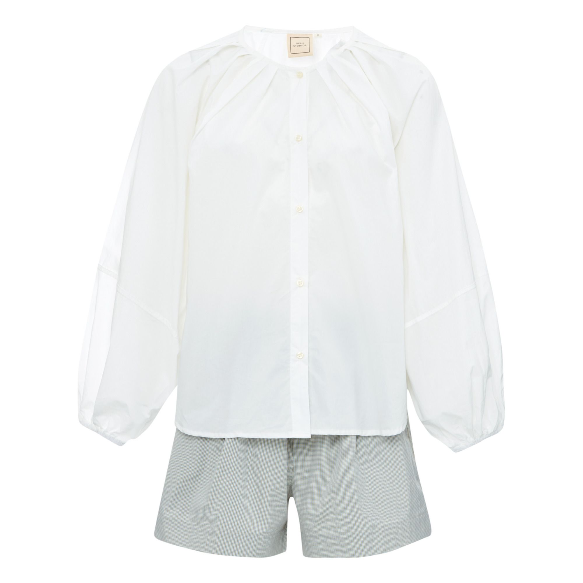 Deiji Studios - Release Tuck Organic Cotton Top & Bottom Set - White ...